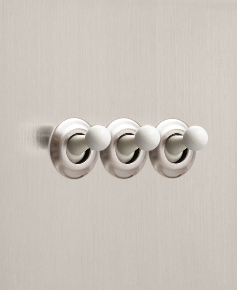 Metal Light Switch - Silver Triple Toggle Light Switch