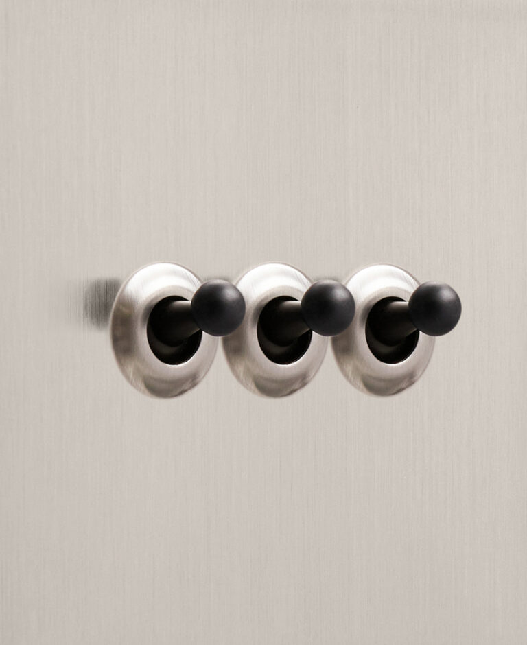 Metal Light Switch - Silver Triple Toggle Light Switch