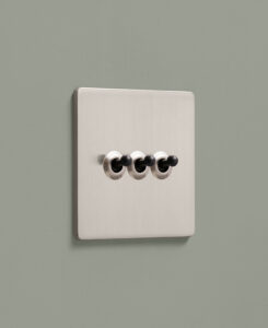 Metal Light Switch - Silver Triple Toggle Light Switch