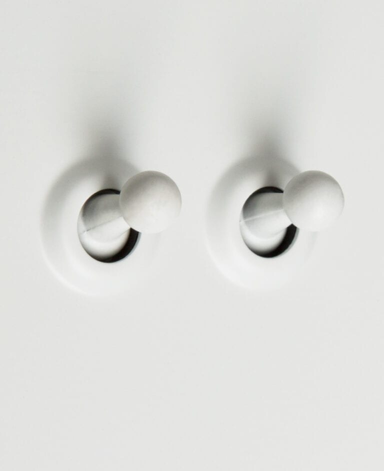 White Toggle Light Switch with Black, White Gold, Silver Toggles