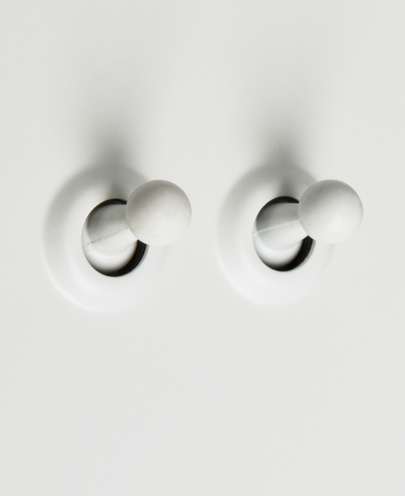 White Toggle Light Switch with Black, White Gold, Silver Toggles