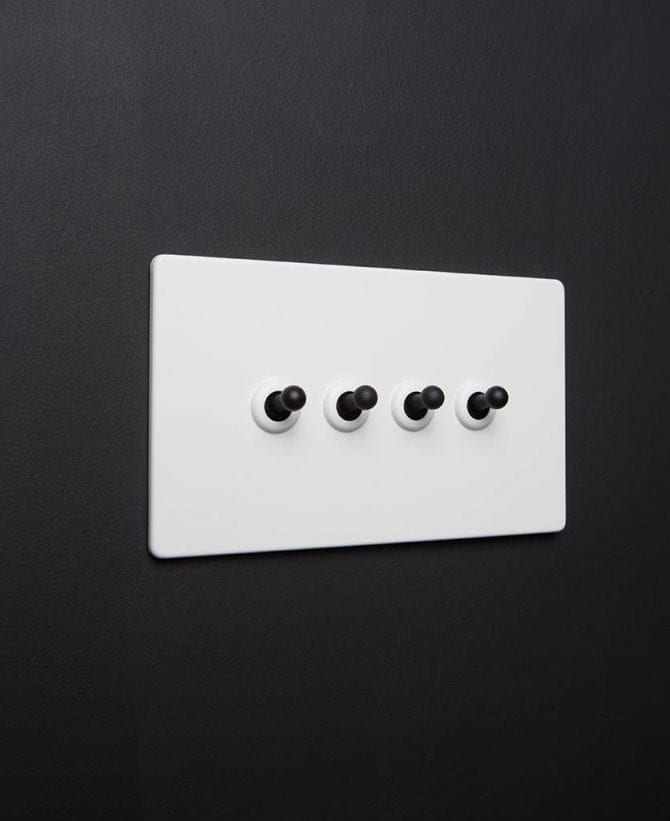 LED Toggle Switch White - With Choice of Toggles