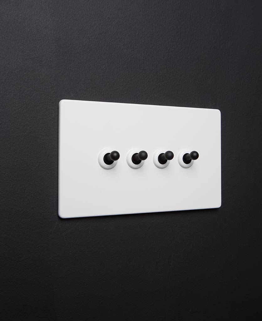LED Toggle Switch White - With Choice of Toggles