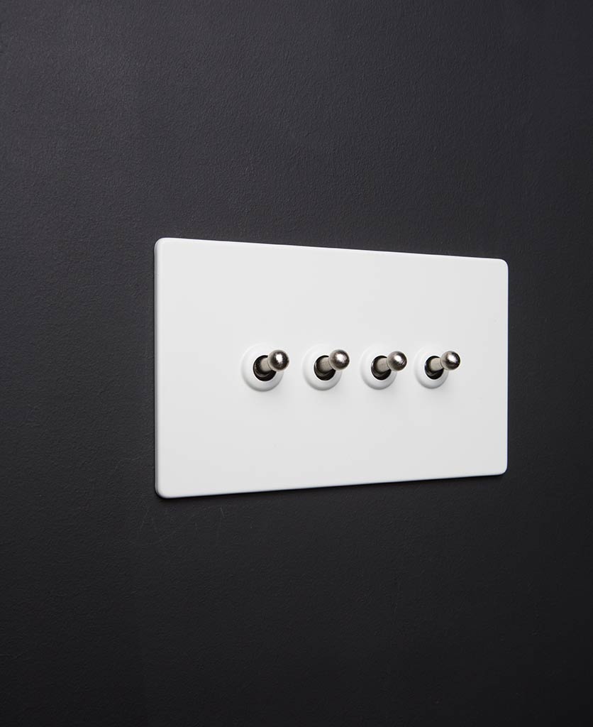LED Toggle Switch White - With Choice of Toggles