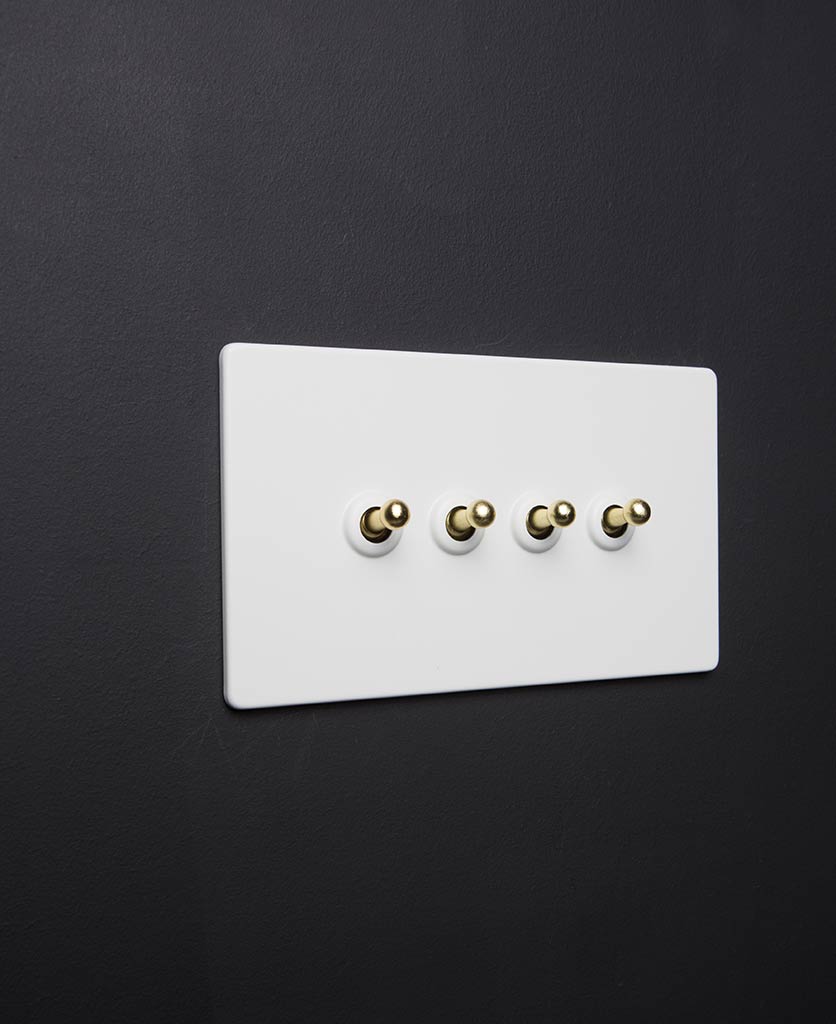 LED Toggle Switch White - With Choice of Toggles