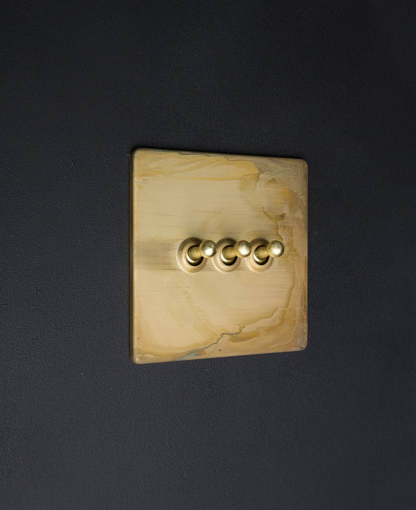 Dolly Light Switches Smoked Gold Triple Toggle Switch