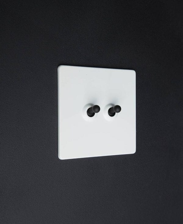 White Toggle Light Switch with Black, White Gold, Silver Toggles