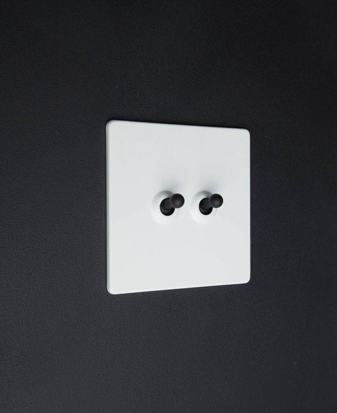 White Toggle Light Switch with Black, White Gold, Silver Toggles