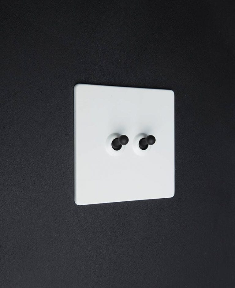 White Toggle Light Switch with Black, White Gold, Silver Toggles
