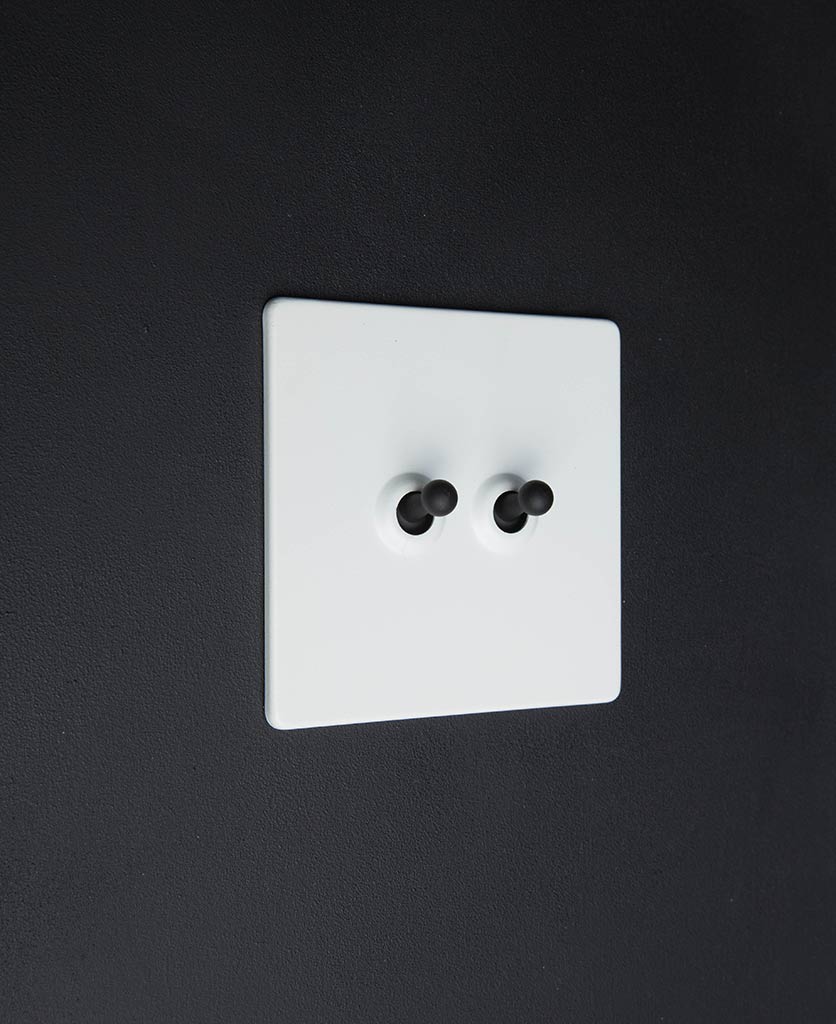 White Toggle Light Switch with Black, White Gold, Silver Toggles