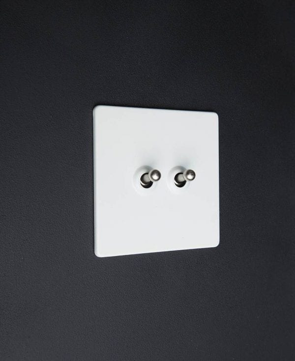 White Toggle Light Switch with Black, White Gold, Silver Toggles