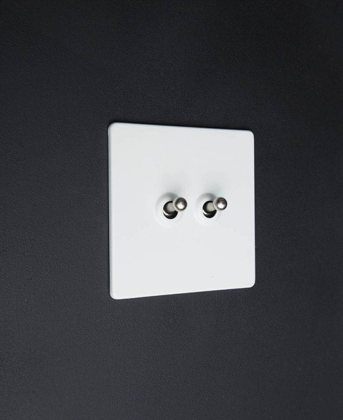 White Toggle Light Switch with Black, White Gold, Silver Toggles