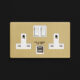 USB Double Socket Gold - with Black or White Inserts