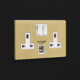 USB Double Socket Gold - with Black or White Inserts