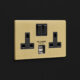 USB Double Socket Gold - with Black or White Inserts