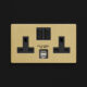 USB Double Socket Gold - with Black or White Inserts