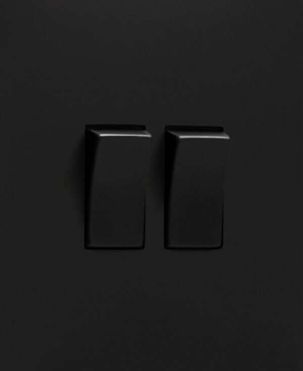 Black Double Rocker Switch | Matt Black 2 Gang Light Switch