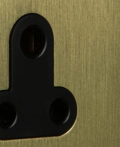 Round 3 Pin Socket 5 Amp Gold with Black or White Insert