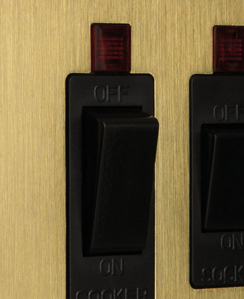 Triple Light Switch Gold - Available with 4 Different Rocker Colours