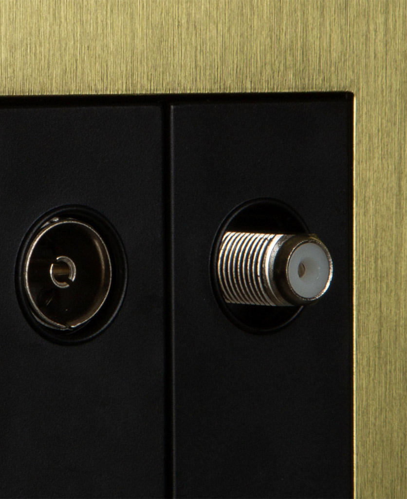 Gold Double Data Port Socket with Black or White Inserts