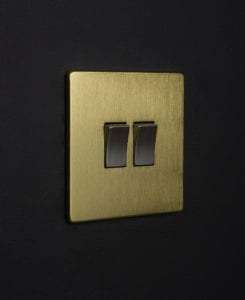 Double Light Switch Gold - Available with 4 Different Rocker Colours