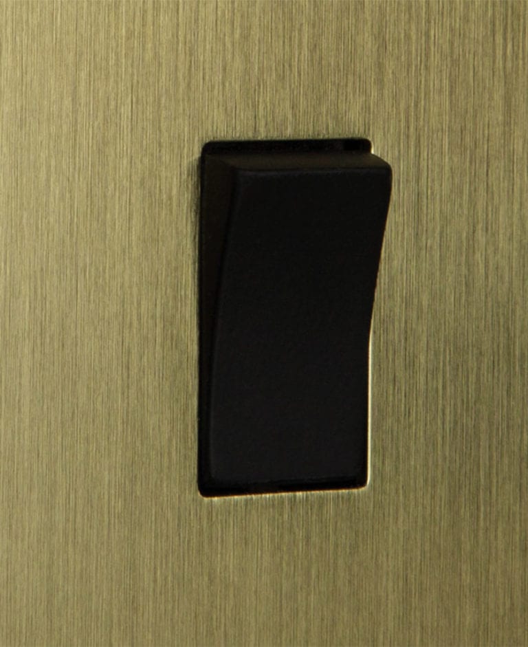 Rocker Light Switch Gold - Available with 4 Different Rocker Colours