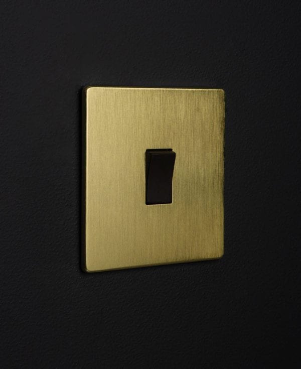 Rocker Light Switch Gold - Available with 4 Different Rocker Colours