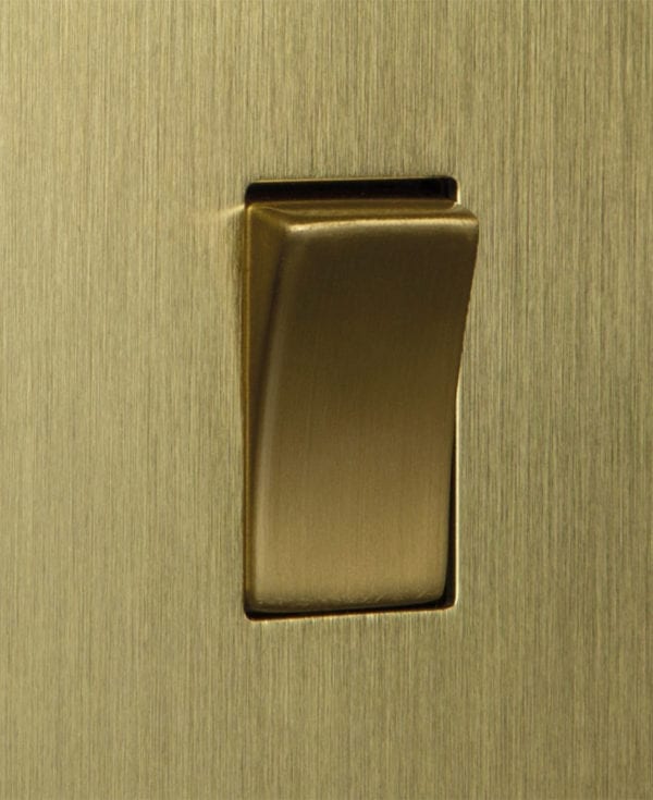 Rocker Light Switch Gold - Available with 4 Different Rocker Colours