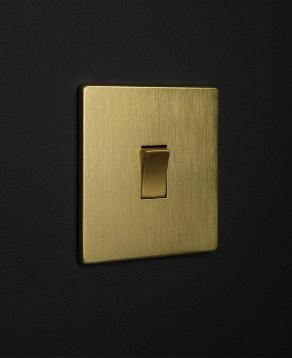 Rocker Light Switch Gold - Available with 4 Different Rocker Colours