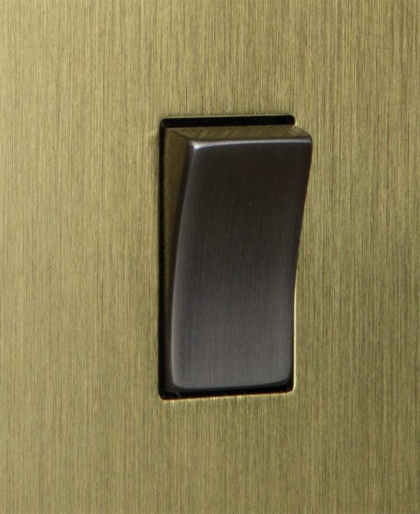 Rocker Light Switch Gold - Available with 4 Different Rocker Colours