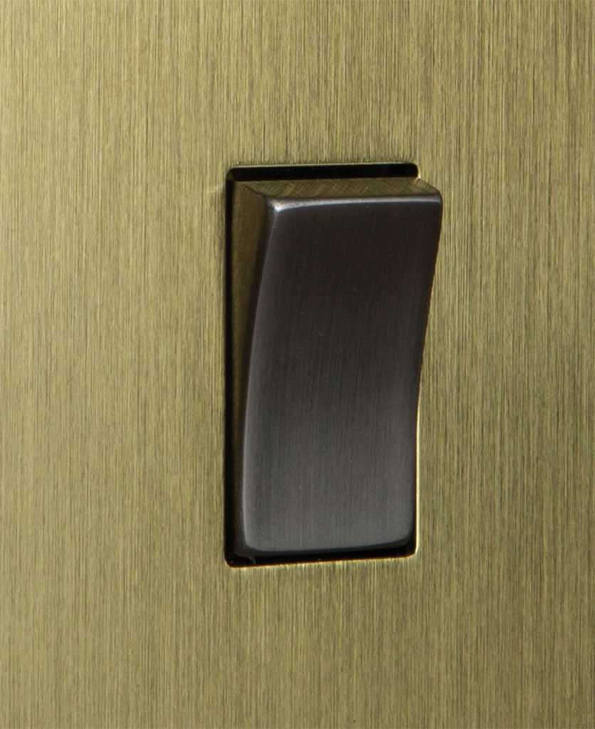 Rocker Light Switch Gold - Available with 4 Different Rocker Colours