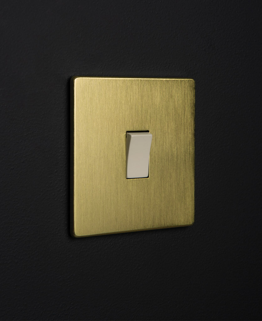 Rocker Light Switch Gold - Available with 4 Different Rocker Colours
