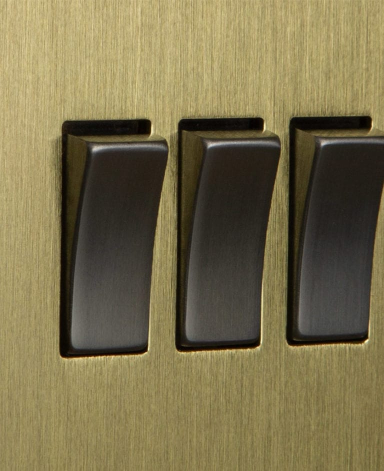 Triple Light Switch Gold - Available with 4 Different Rocker Colours