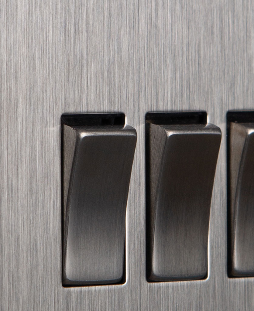 3 Gang Light Switch - Silver Triple Rocker Light Switch