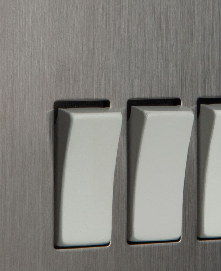 3 Gang Light Switch - Silver Triple Rocker Light Switch