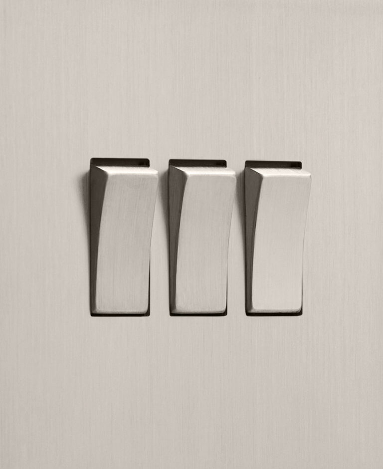 3 Gang Light Switch - Silver Triple Rocker Light Switch