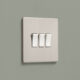 Silver Triple Rocker Switch | Brushed Silver 3 Gang Light Switch