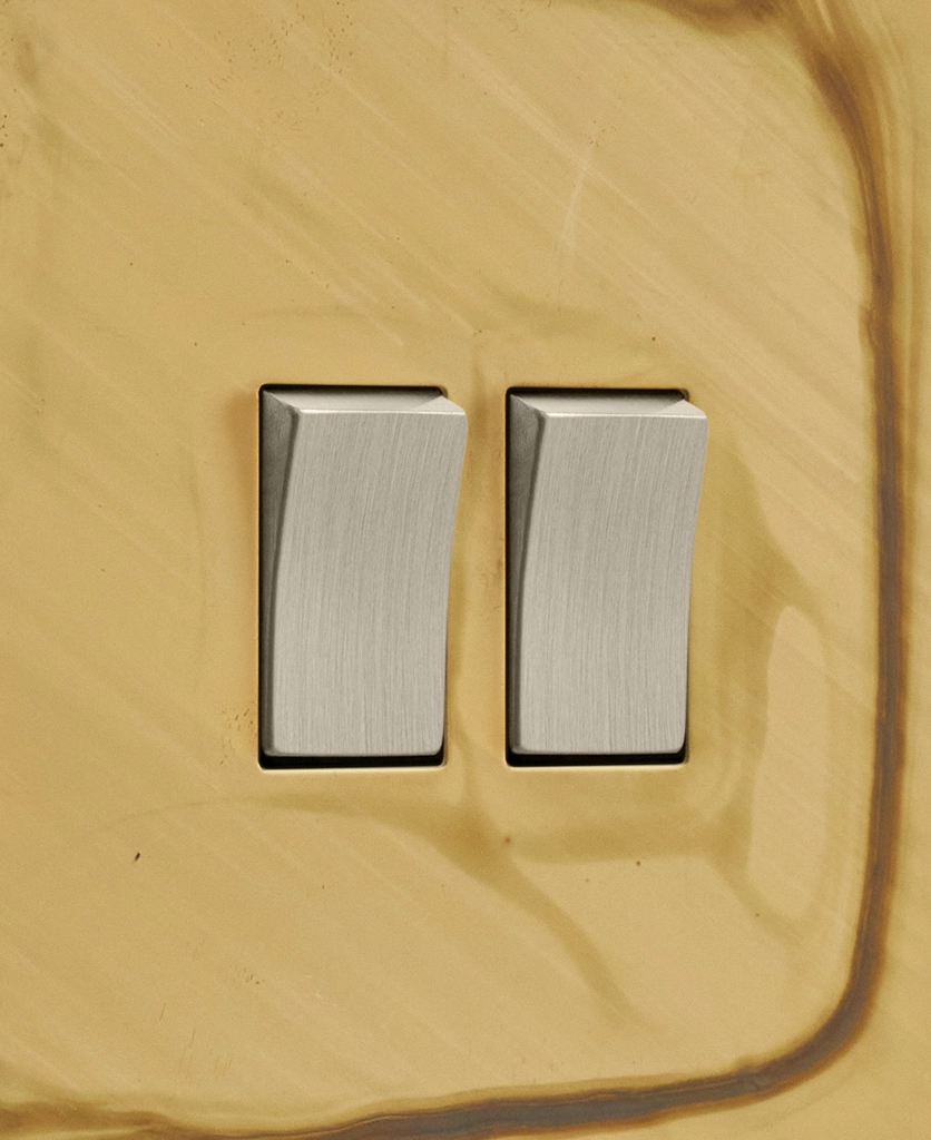 2 Gang Light Switch - Smoked Gold Double Rocker Switch