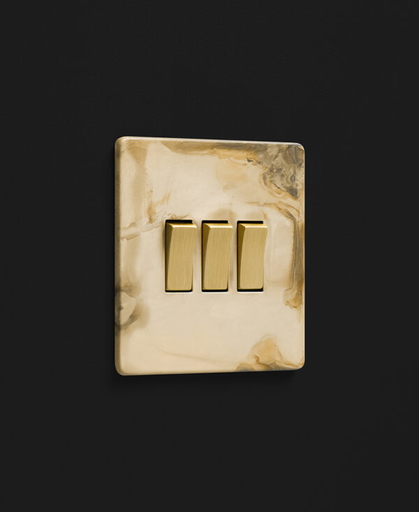 3 Way Rocker Switch - Smoked Gold Triple Switch