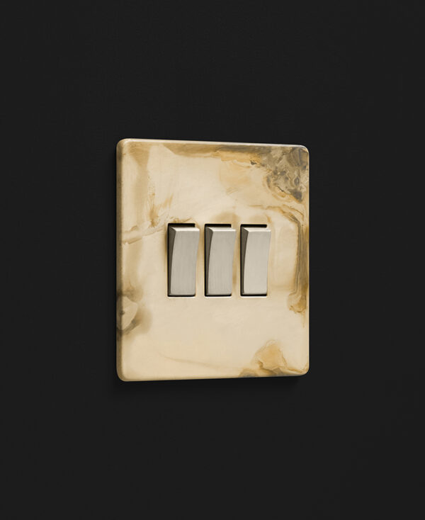 3 Way Rocker Switch - Smoked Gold Triple Switch