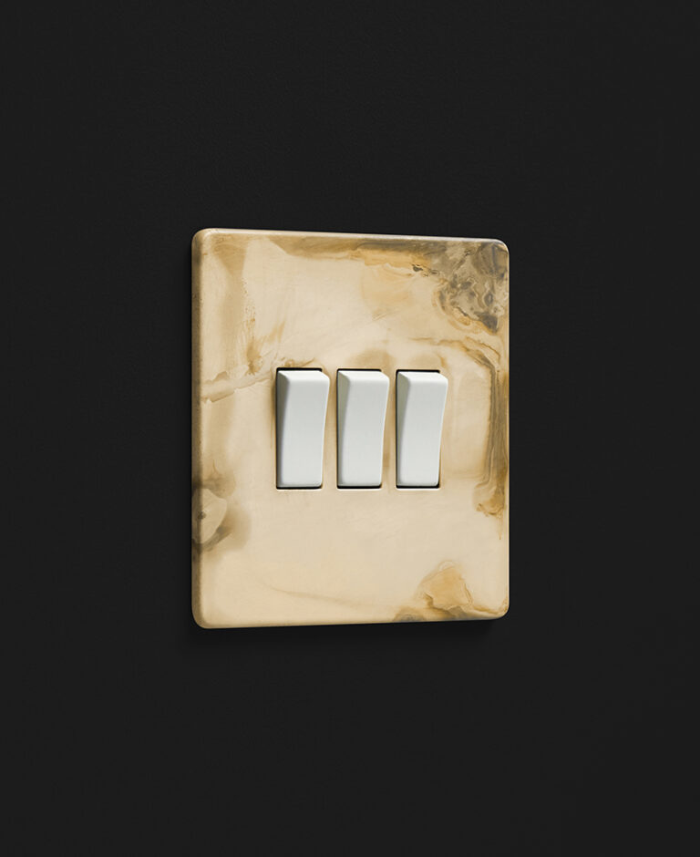 3 Way Rocker Switch - Smoked Gold Triple Switch