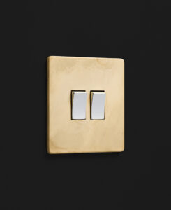 2 Gang Light Switch - Smoked Gold Double Rocker Switch
