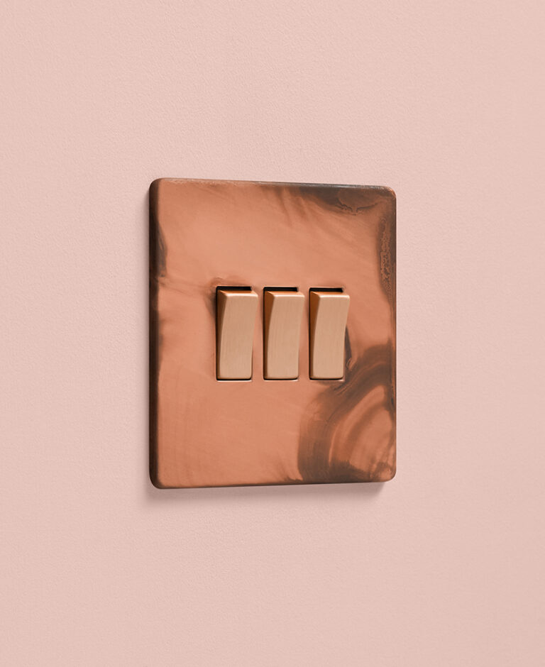 tarnished Copper Light Switch - Triple Rocker Switch