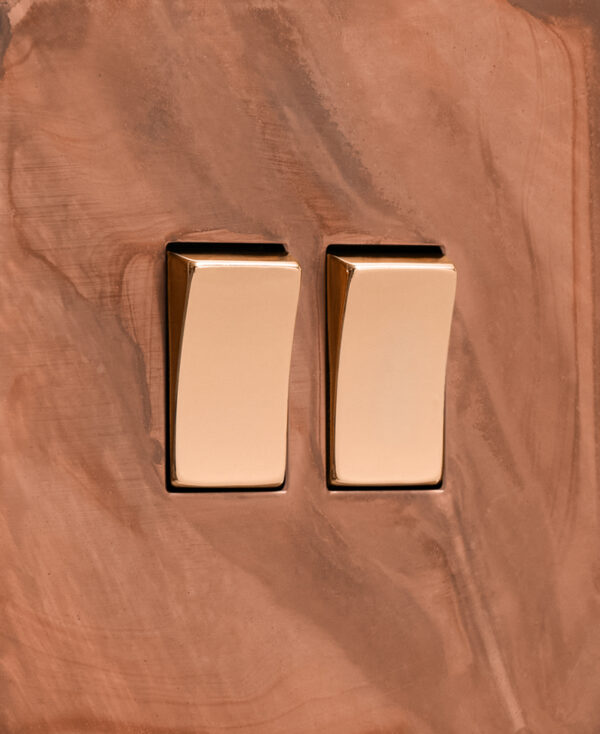 Tarnished Copper Light Switch - Double Rocker Switch