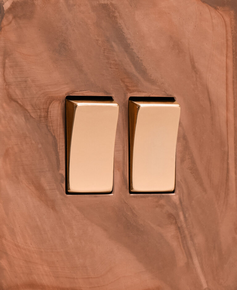 Tarnished Copper Light Switch - Double Rocker Switch