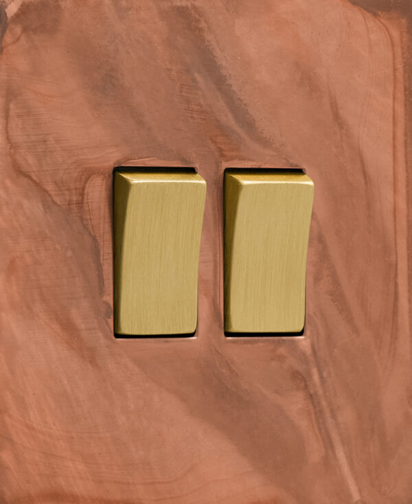 Tarnished Copper Light Switch - Double Rocker Switch