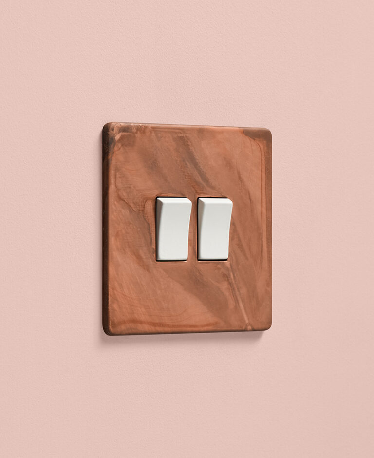 Tarnished Copper Light Switch - Double Rocker Switch
