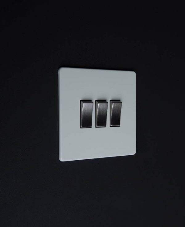 White Rocker Switch - White Triple Rocker with 4 Rocker Colours