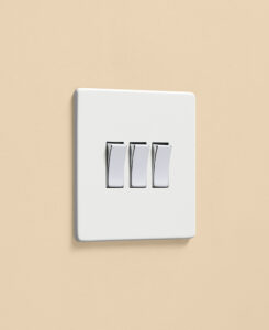 White Triple Rocker Switch | Matt White 3 Gang Light Switch