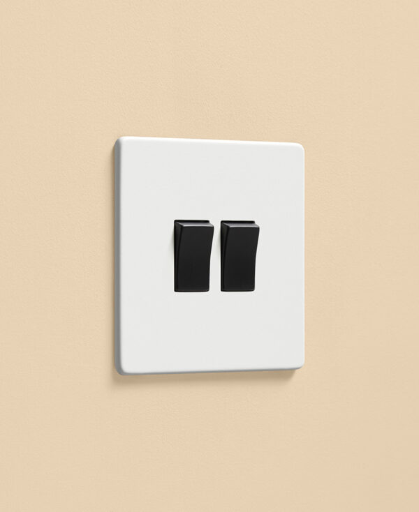 White Double Rocker Switch l Dowsing & Reynolds